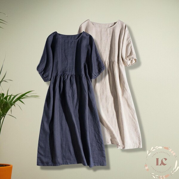 Cotton Linen Dress - Etsy