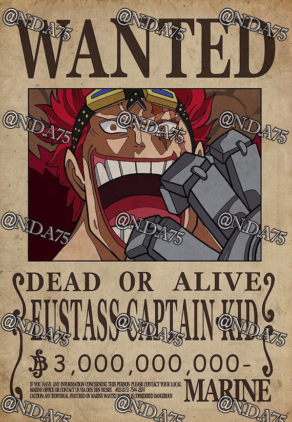 One Piece Wanted Poster EUSTASS KID buy 2 Get 1 Free See - Etsy Australia