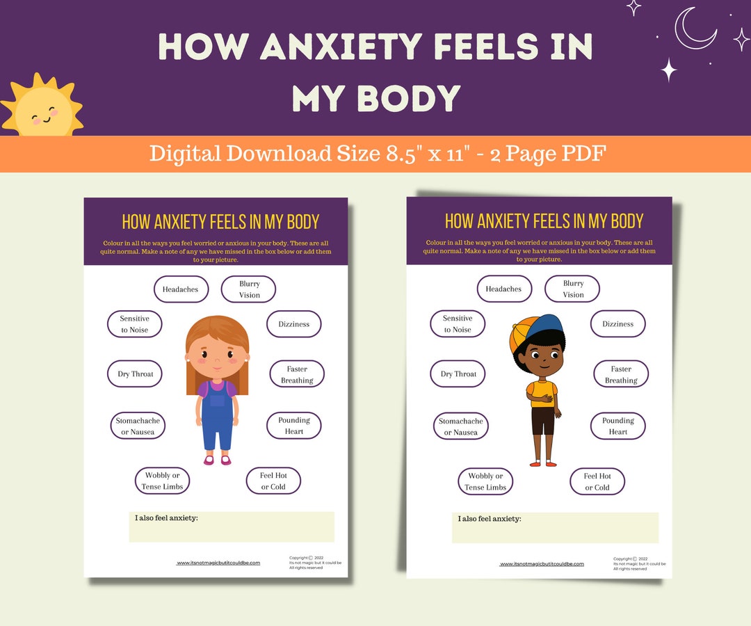 How Anxiety Feels in My Body Worksheet Anxiety Kids Teens - Etsy UK