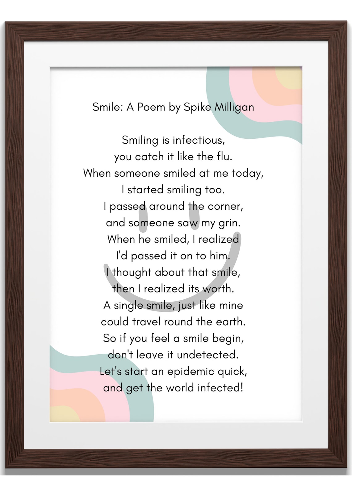 Smile A Poem by Spike Milligan Feelings Poster/ Handout. School ...