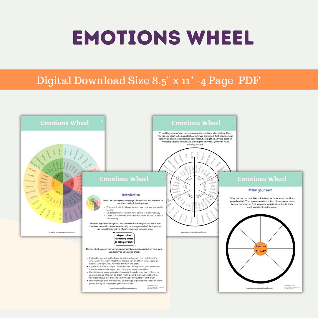 Emotions Wheel Child, Emotional Intelligence, Regulation, CBT, School ...