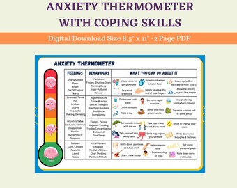 Anger Thermometer & Coping Skills - Emotions Feelings CBT Printable ...