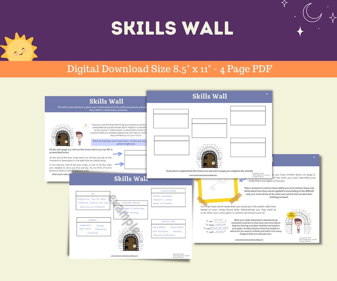 Skills Wall Self Esteem Mental Health Emotional Skills Kids - Etsy UK