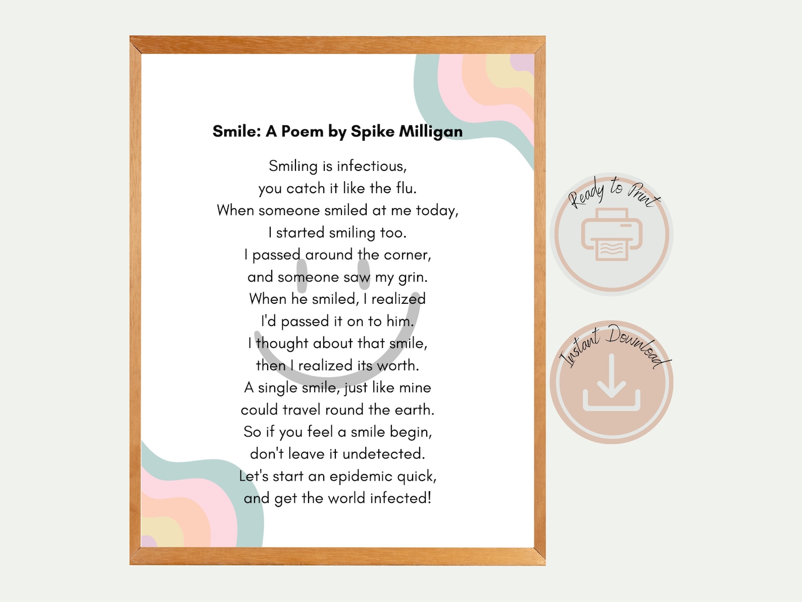 Smile A Poem by Spike Milligan Feelings Poster/ Handout. School ...