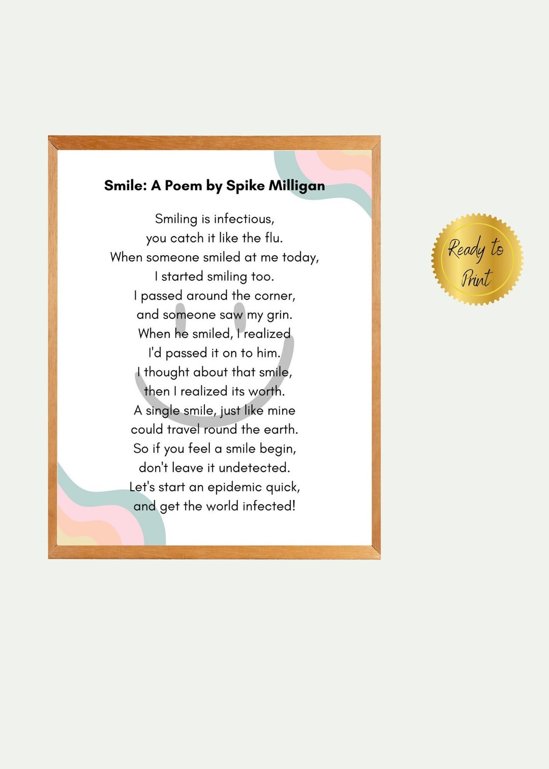 Smile A Poem by Spike Milligan Feelings Poster/ Handout. - Etsy Smile A Poem by Spike Milligan Feelings Poster/ Handout. - Etsy