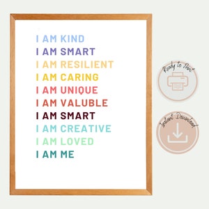 Affirmations for Kids, Classroom Posters, I Am Affirmations, Playroom ...