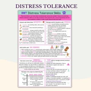 DBT Skills Bundle Printable Handout Poster Cheat Sheet - Kids Teens ...