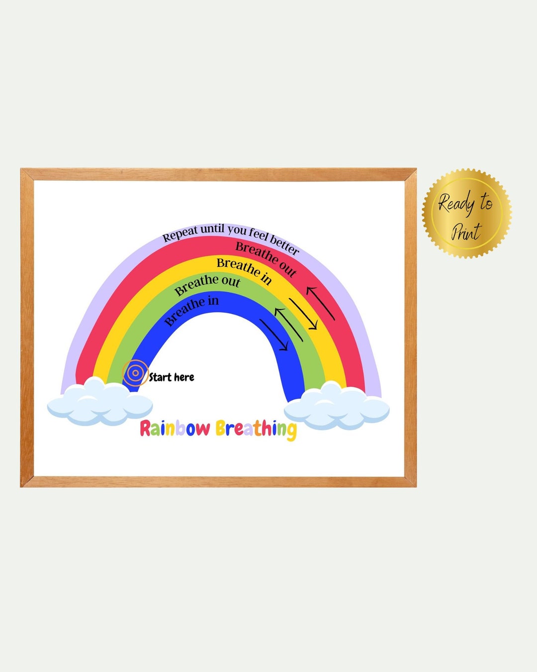 Rainbow Breathing Feelings Poster/ Handout. School Counselor - Etsy