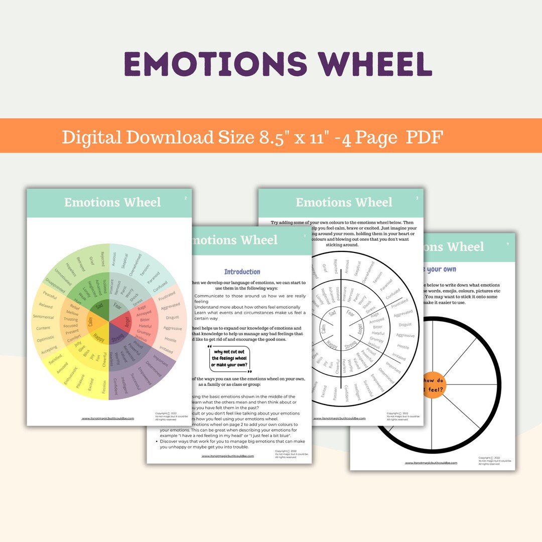 Emotions Wheel Child, Emotional Intelligence, Regulation, CBT, School ...