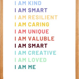 Affirmations for Kids Classroom Posters I Am Affirmations - Etsy