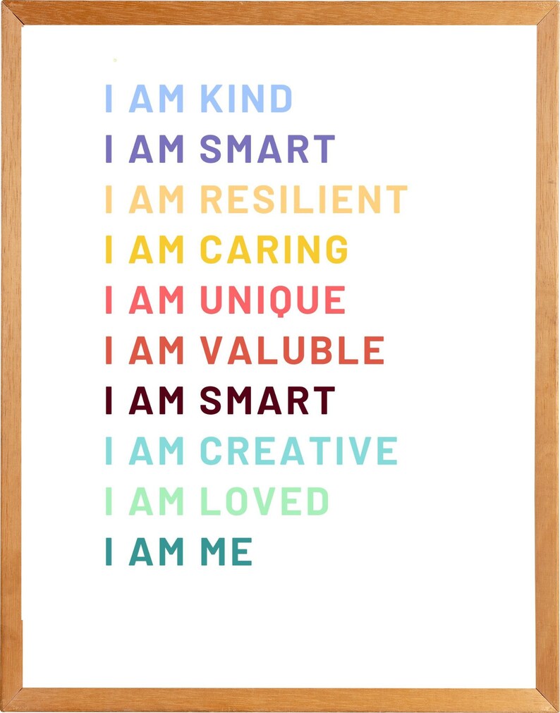Affirmations for Kids, Classroom Posters, I Am Affirmations, Playroom ...
