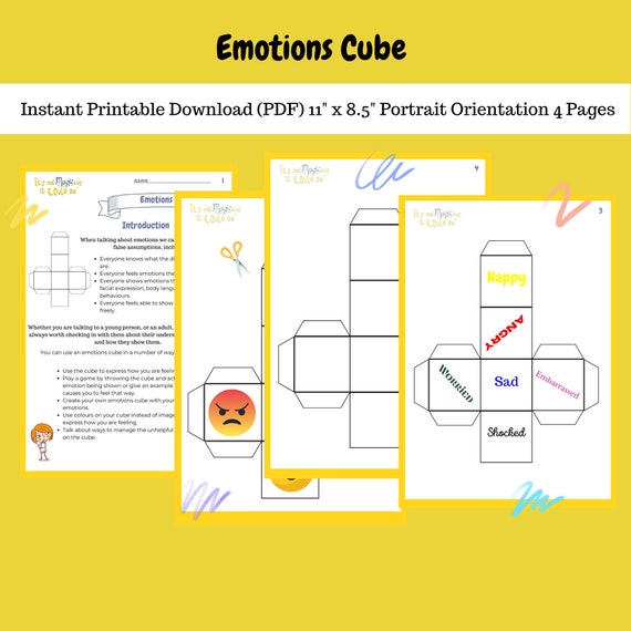 Emotions Cube Sharing Emotions Neurodiverse Behaviour - Etsy UK