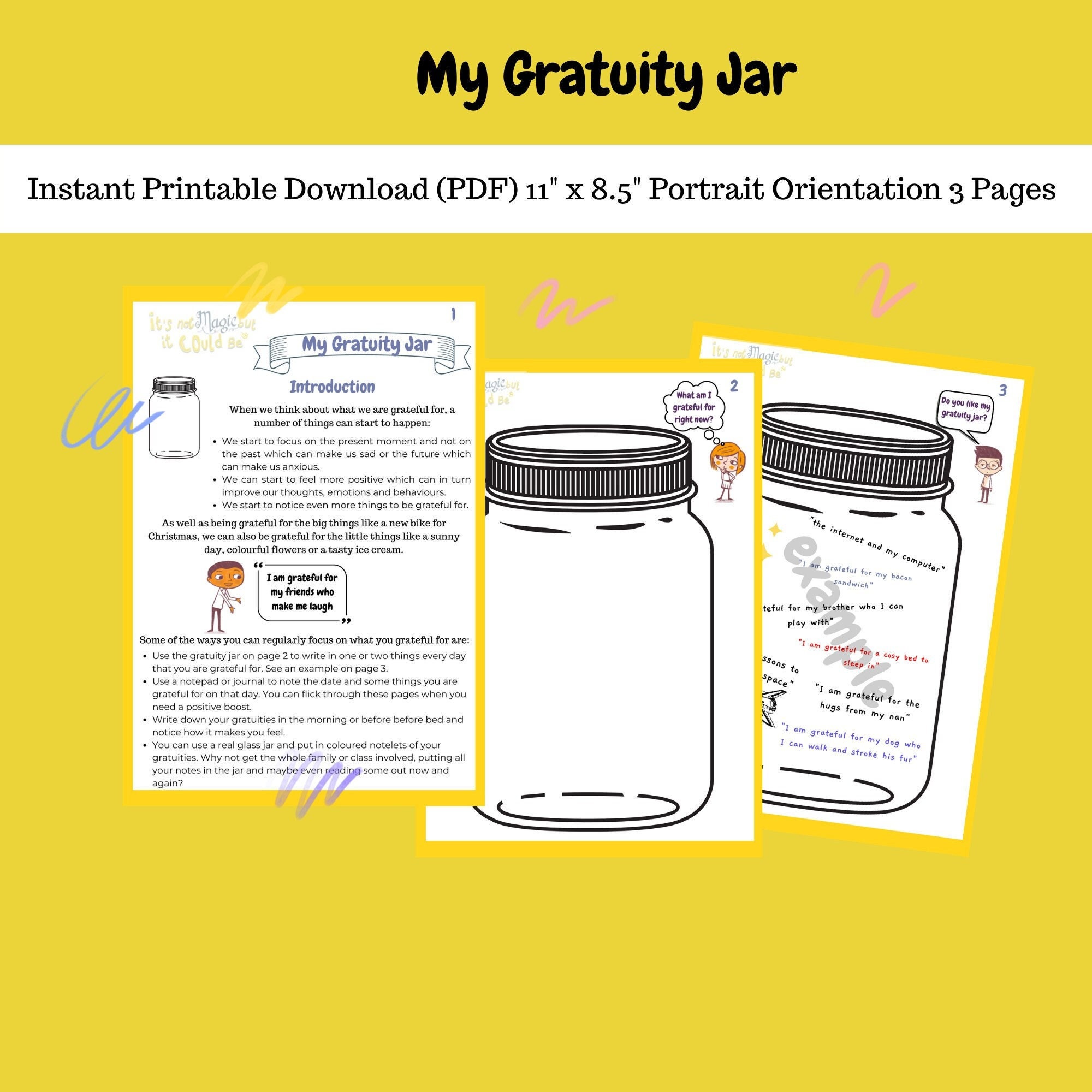 My Gratuity Jar Kids Mental Health Emotional Skills Kids Teens | Etsy UK