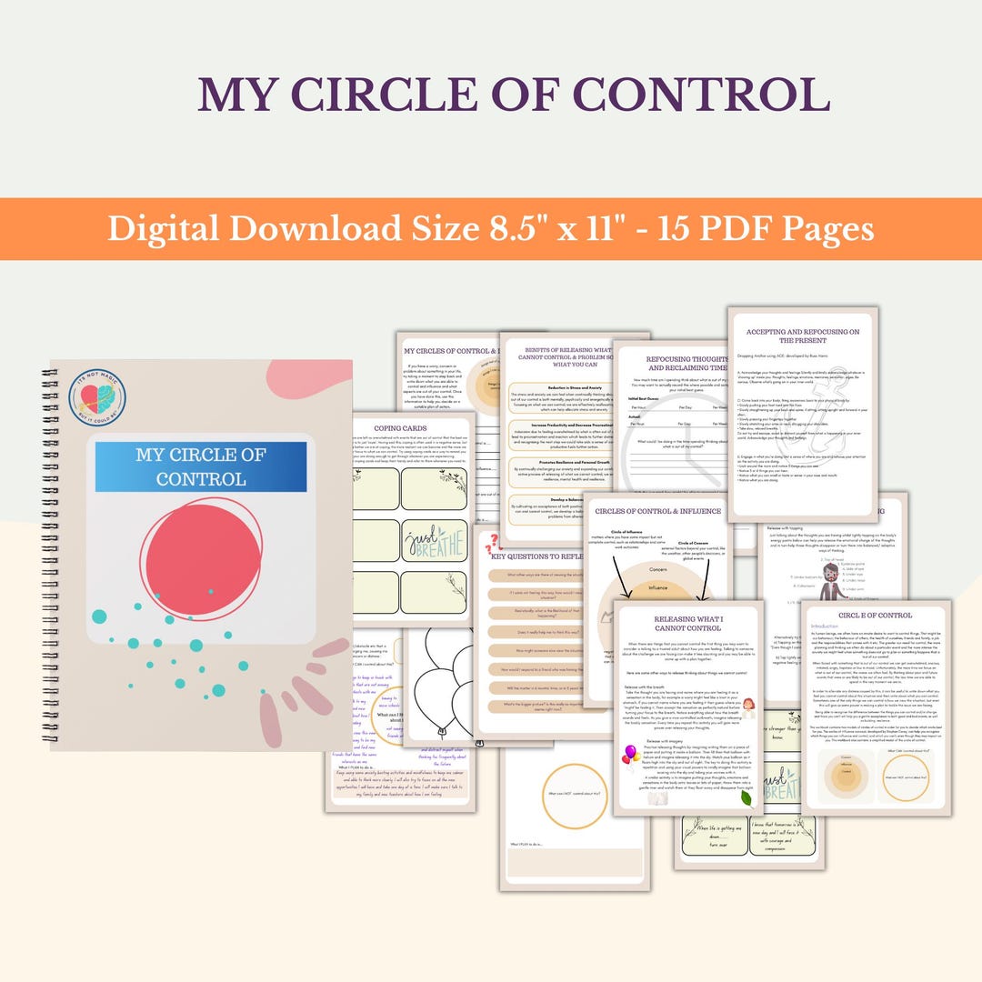 My Circle of Control Mental Health Emotional Skills Kids Teens ...