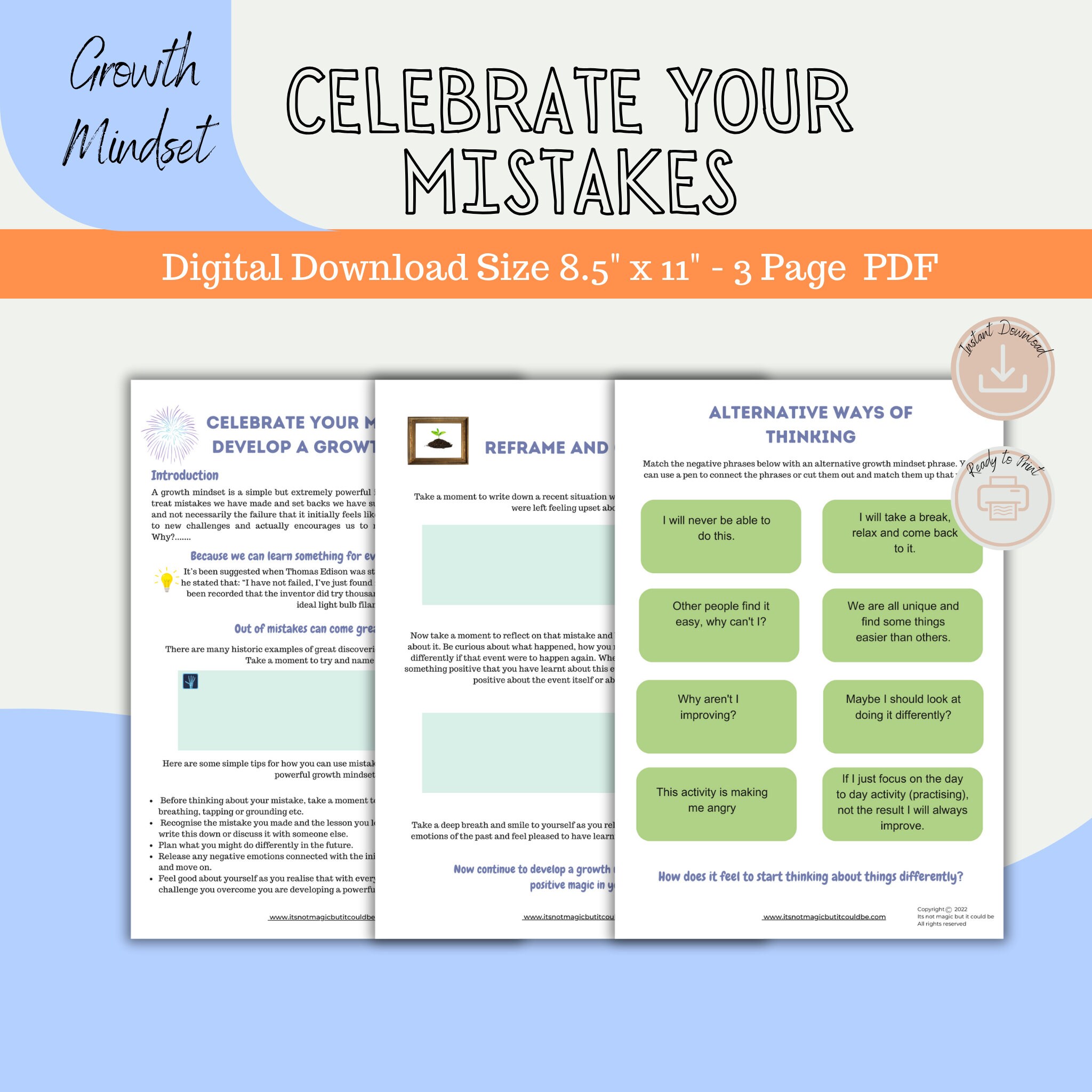 Celebrate Your Mistakes Mental Wellbeing Emotional Skills Kids Teens ...