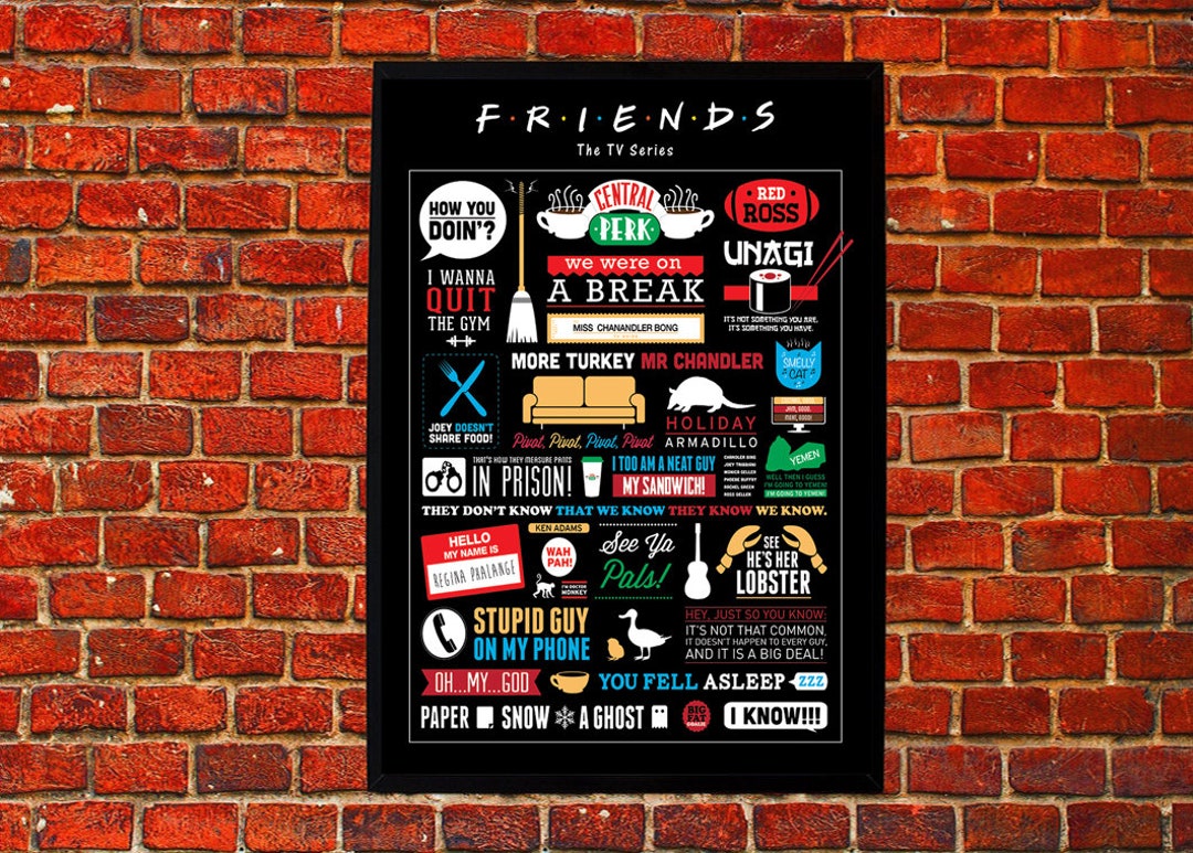 Friends the TV Series Symbols Rachel Monica Phoebe Joey Chandler Ross ...