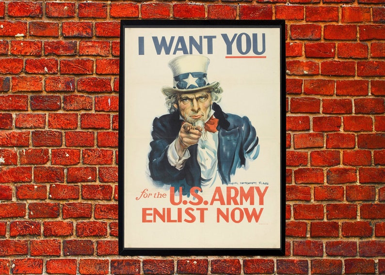 I Want You for the U.S. Army Enlist Now Uncle Sam USA America ...