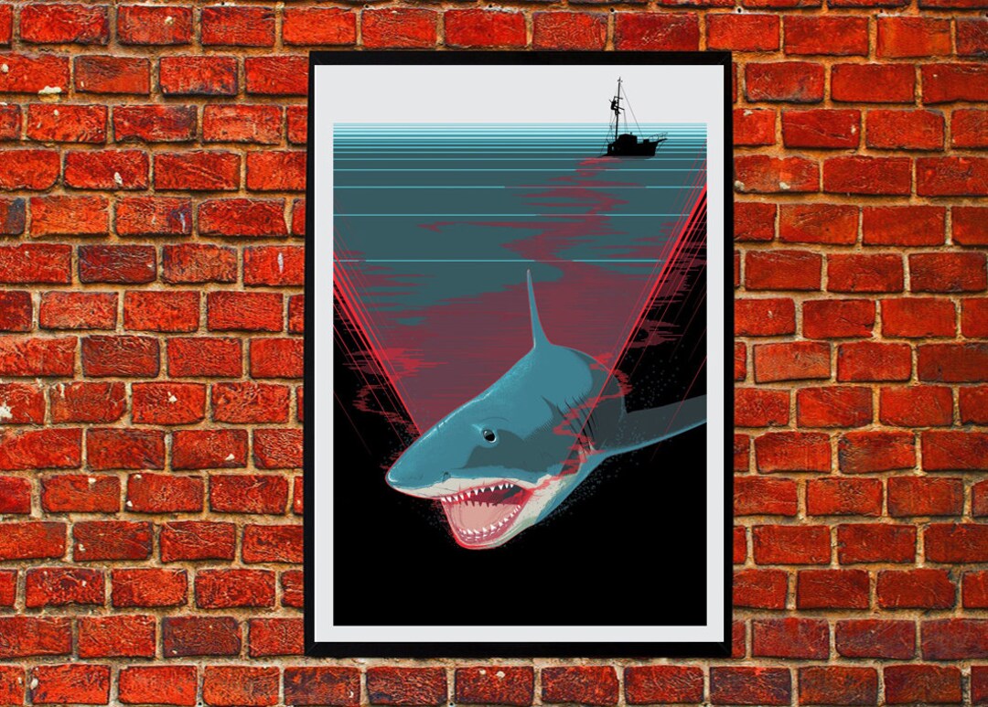 Jaws Spielberg Great White Shark Minimal Retro Classic Movie - Etsy