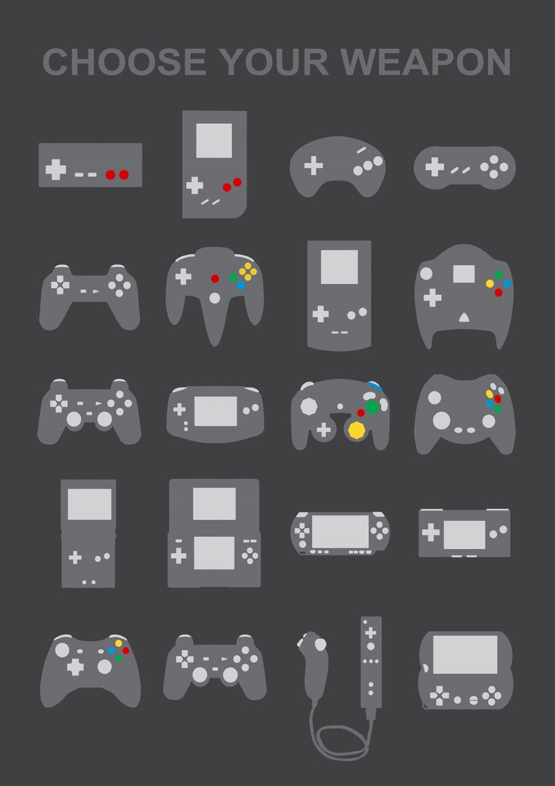 Choose Your Weapon Video Game Console Controllers Gamer - Etsy Choose Your Weapon Video Game Console Controllers Gamer - Etsy