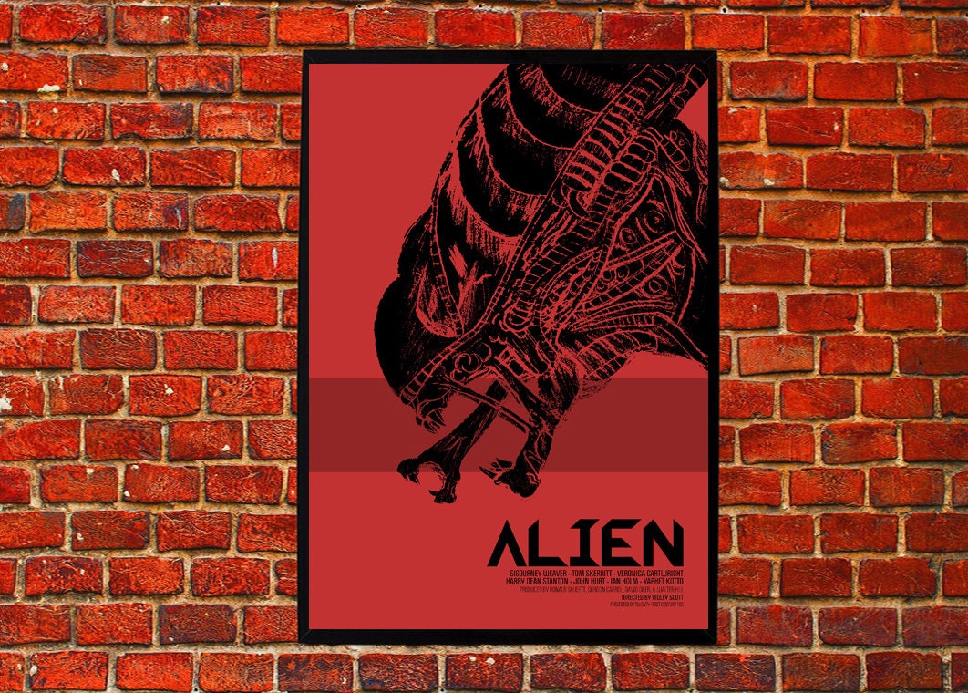 Alien Artwork Xenomorph Red Minimal Decor Cover Hdd Poster - Etsy