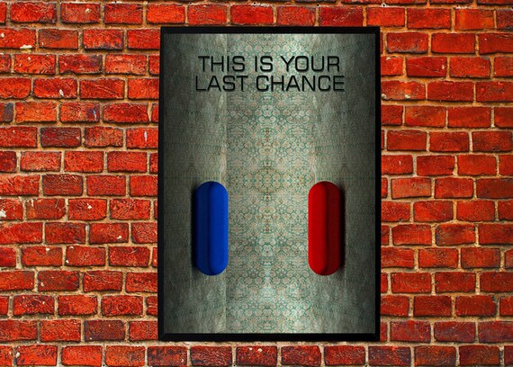 The Matrix Blue Pill Red Pill Minimal Artwork Movie Poster | Etsy