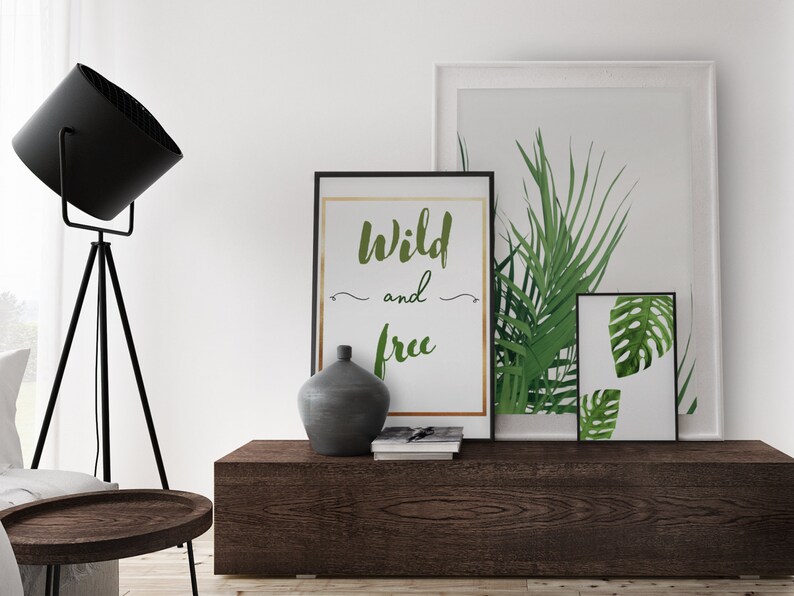 Tropical Plants Set Printable, Boho Greenery Wall Art, Digital Download ...