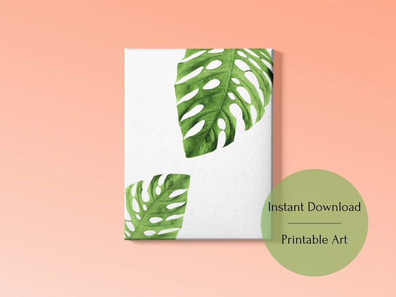 Tropical Plants Set Printable, Boho Greenery Wall Art, Digital Download ...