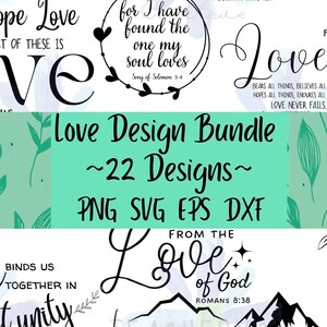 Love Bible Verse SVG Bundle: Christian Wedding Sign Designs (digital ...