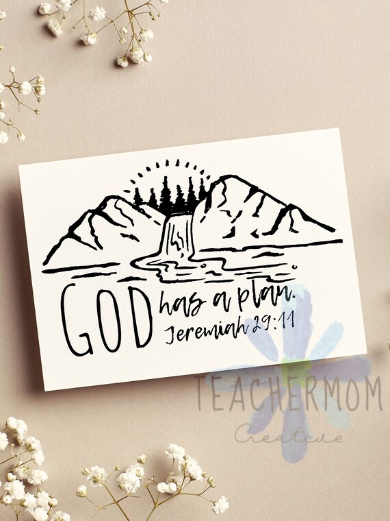 God Has A Plan Digital Designs Jeremiah 29:11 Bible Verse - Etsy
