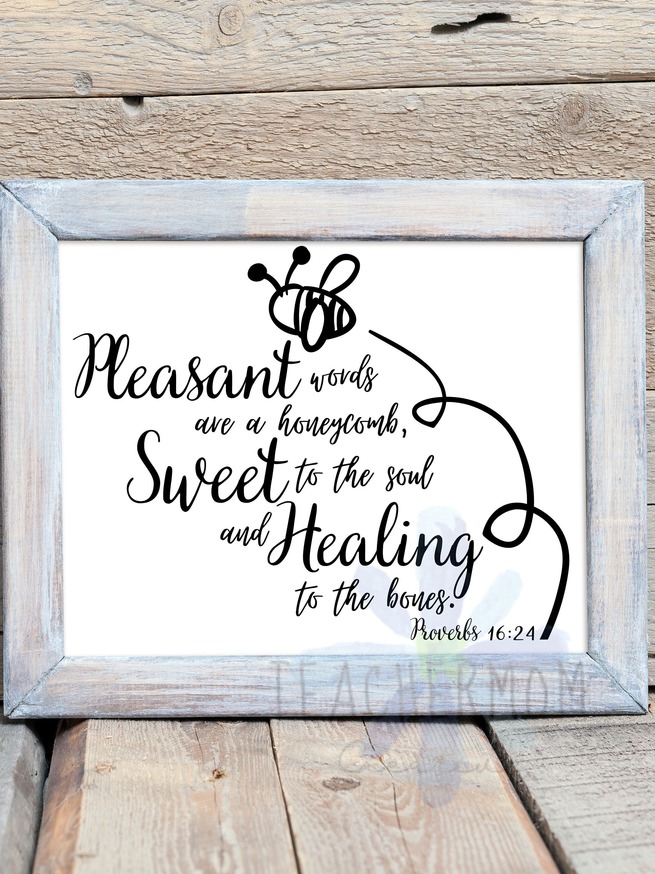 Sweet Words Are Like Honey Digital Design Proverbs 16:24 - Etsy