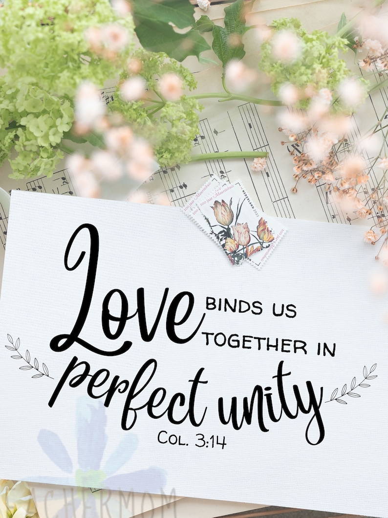 Love Binds Us Together in Perfect Unity Bible Verse Digital Download ...