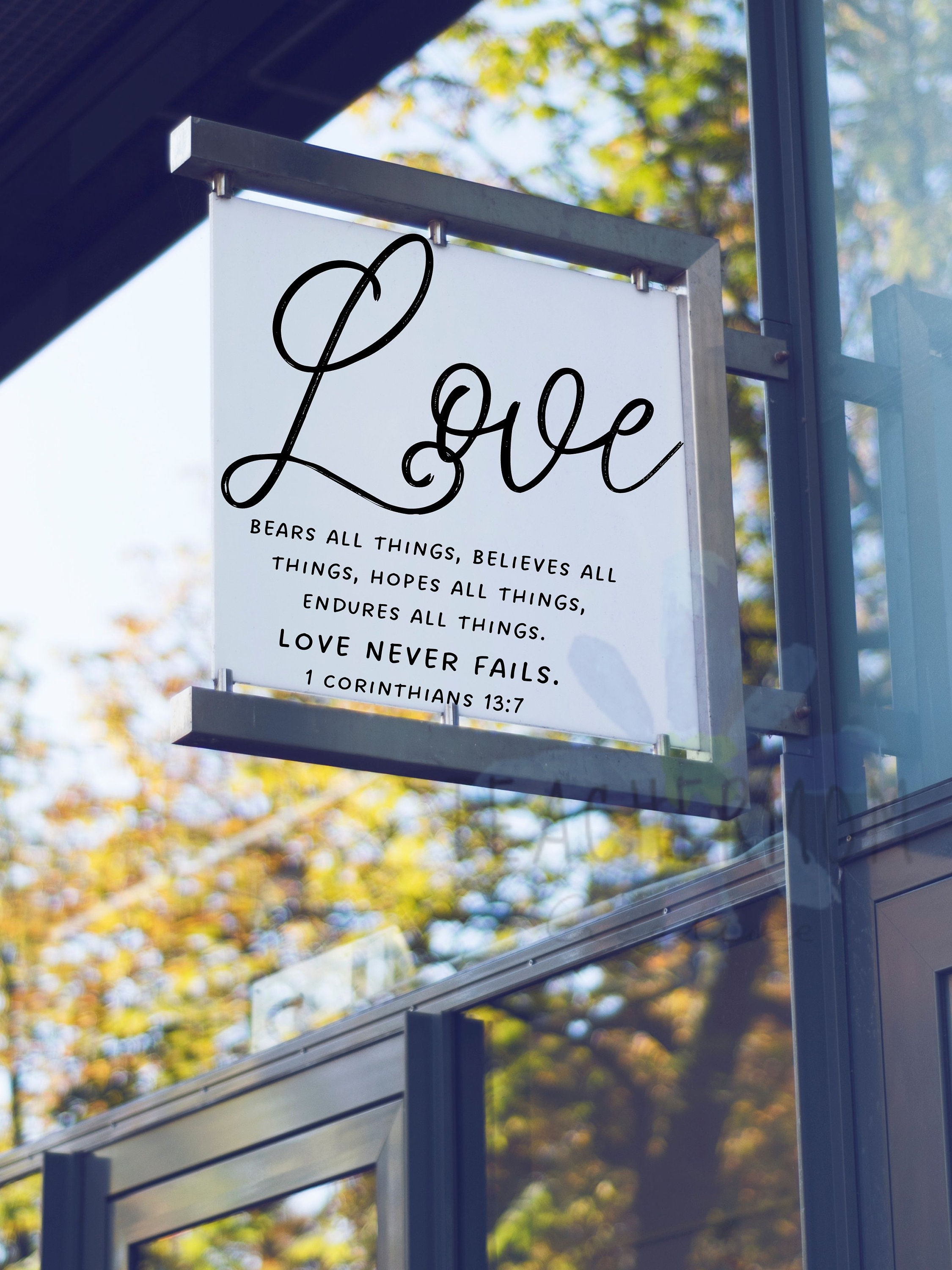 Love Bears All Things Scripture SVG, Love Never Fails Bible Verse ...