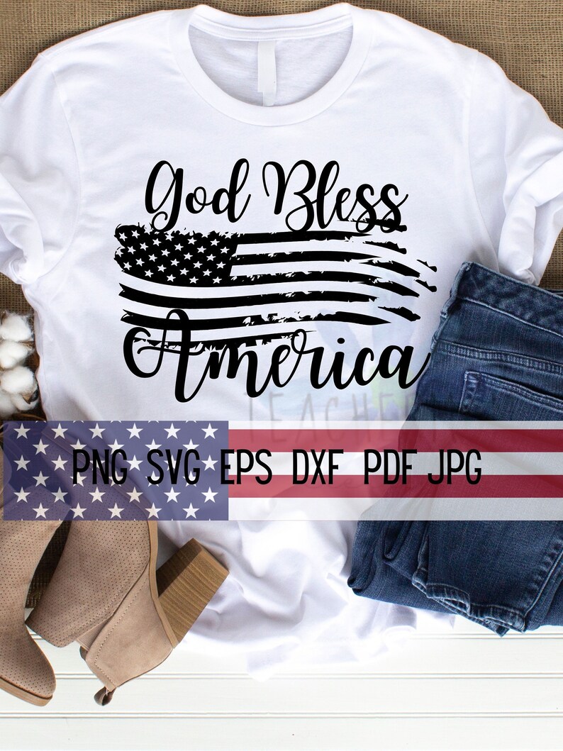 God Bless America SVG, Bible Verse Digital Designs, Christian Patriotic ...