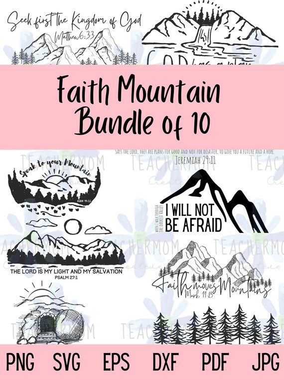 Faith Moves Mountains Digital Design Bundle of 10 10 Bible - Etsy