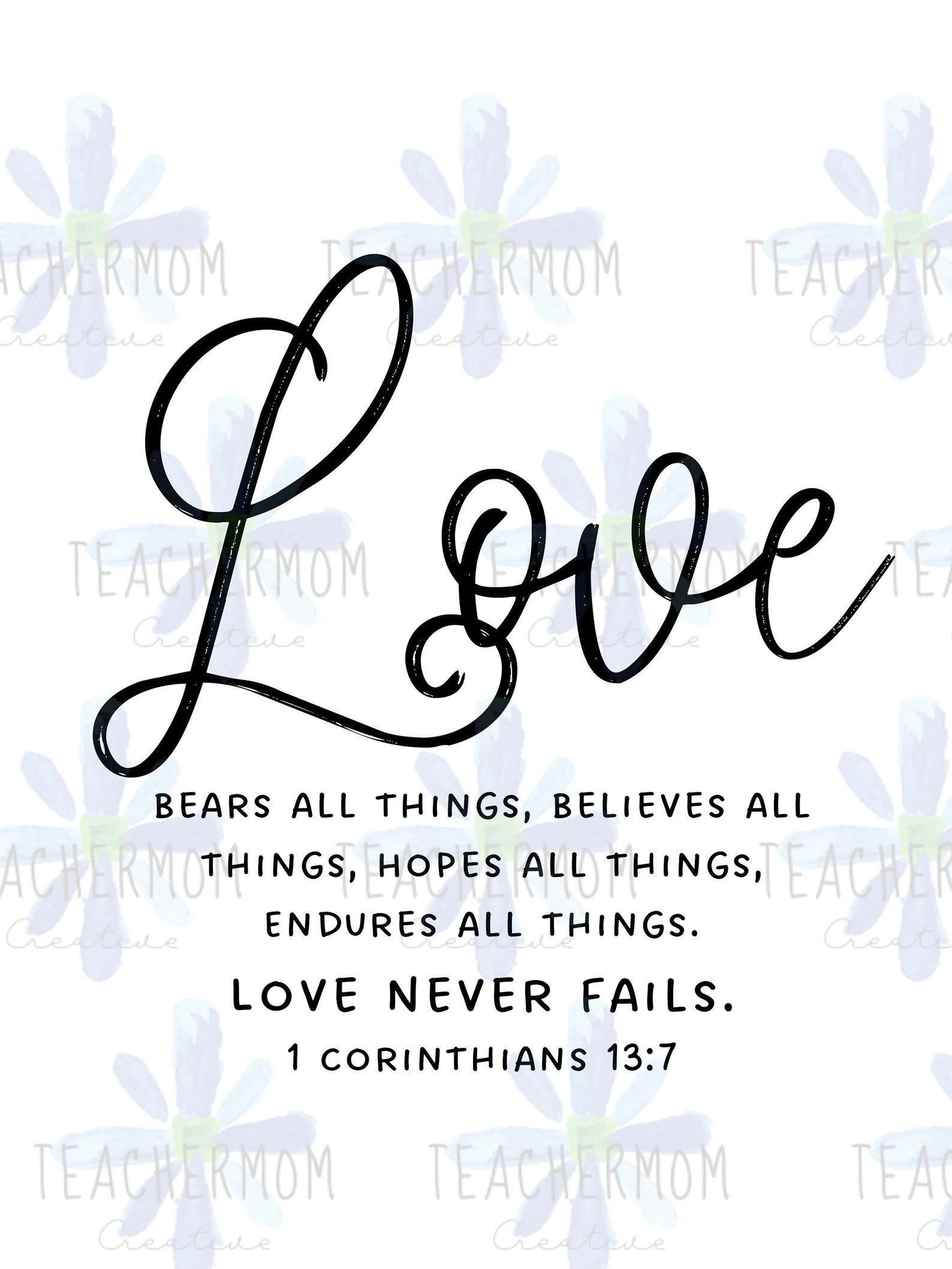 Love Bears All Things Scripture SVG Love Never Fails Bible - Etsy