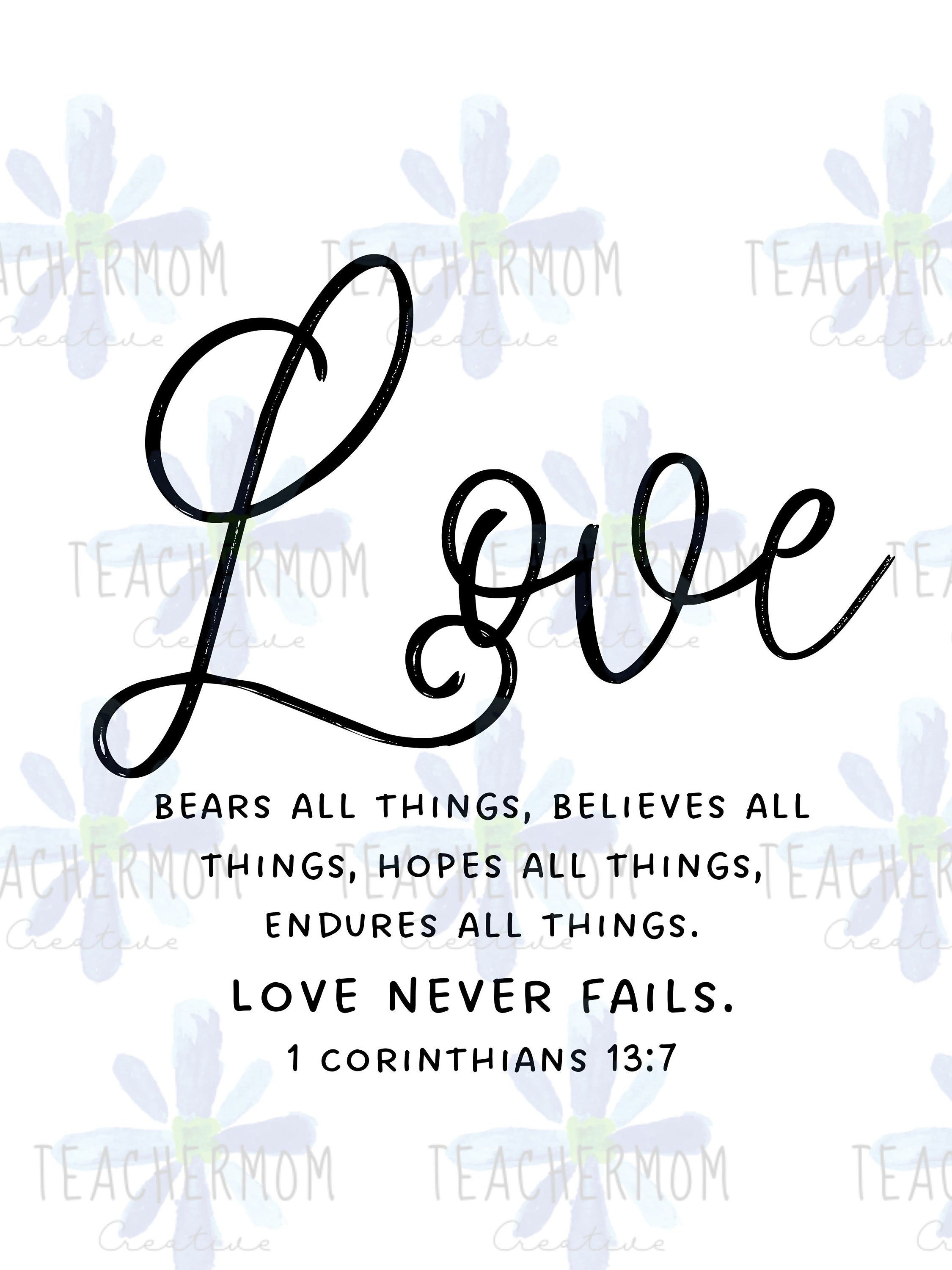 Love Bears All Things Scripture SVG, Love Never Fails Bible Verse ...