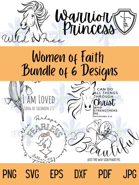 Women of Faith Bundle of 6 Digital Designs 6 Bible Verse - Etsy