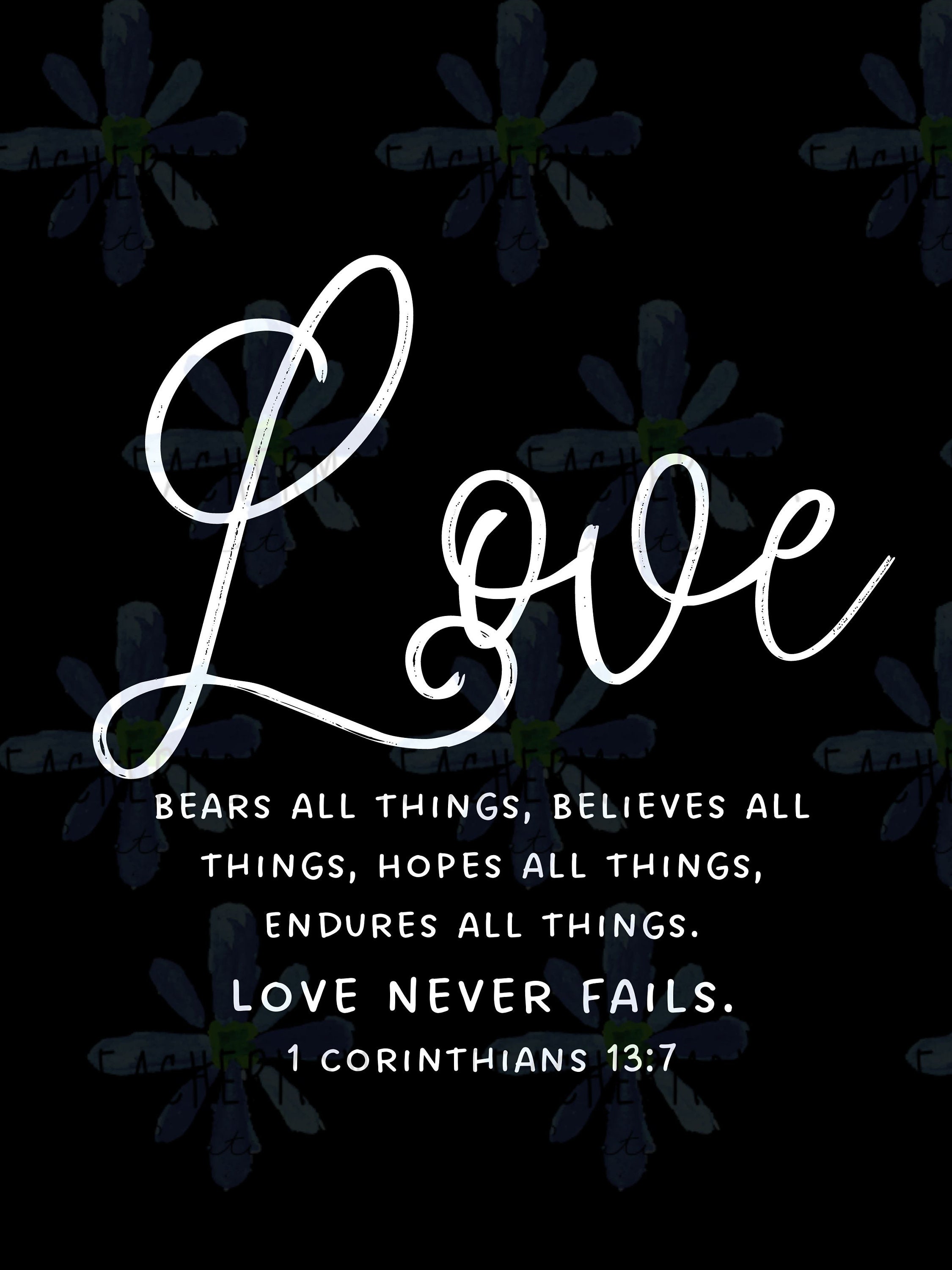 Love Bears All Things Scripture SVG, Love Never Fails Bible Verse ...