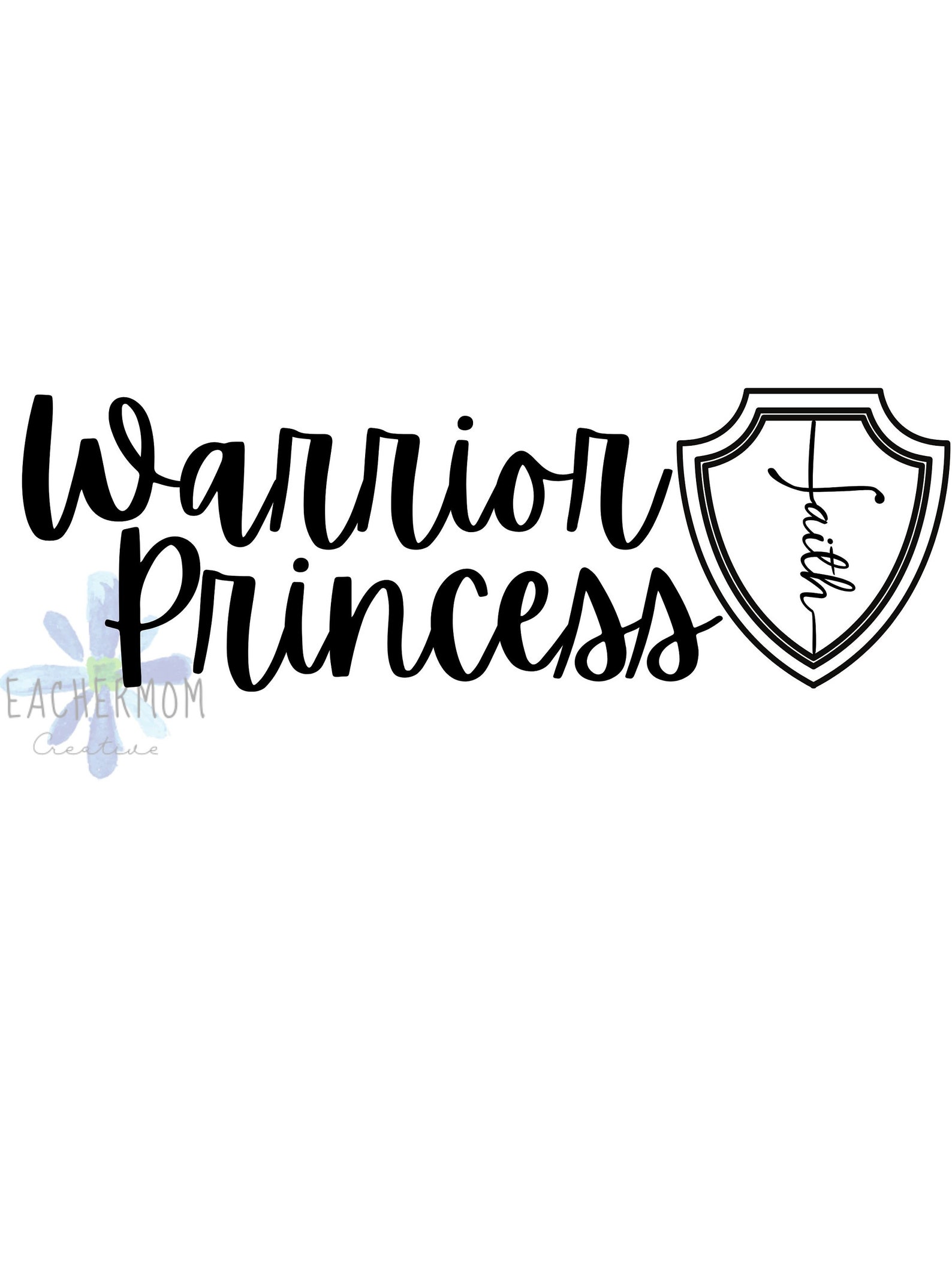 Warrior Princess of Faith SVG Design Woman of God Digital Files Strong ...