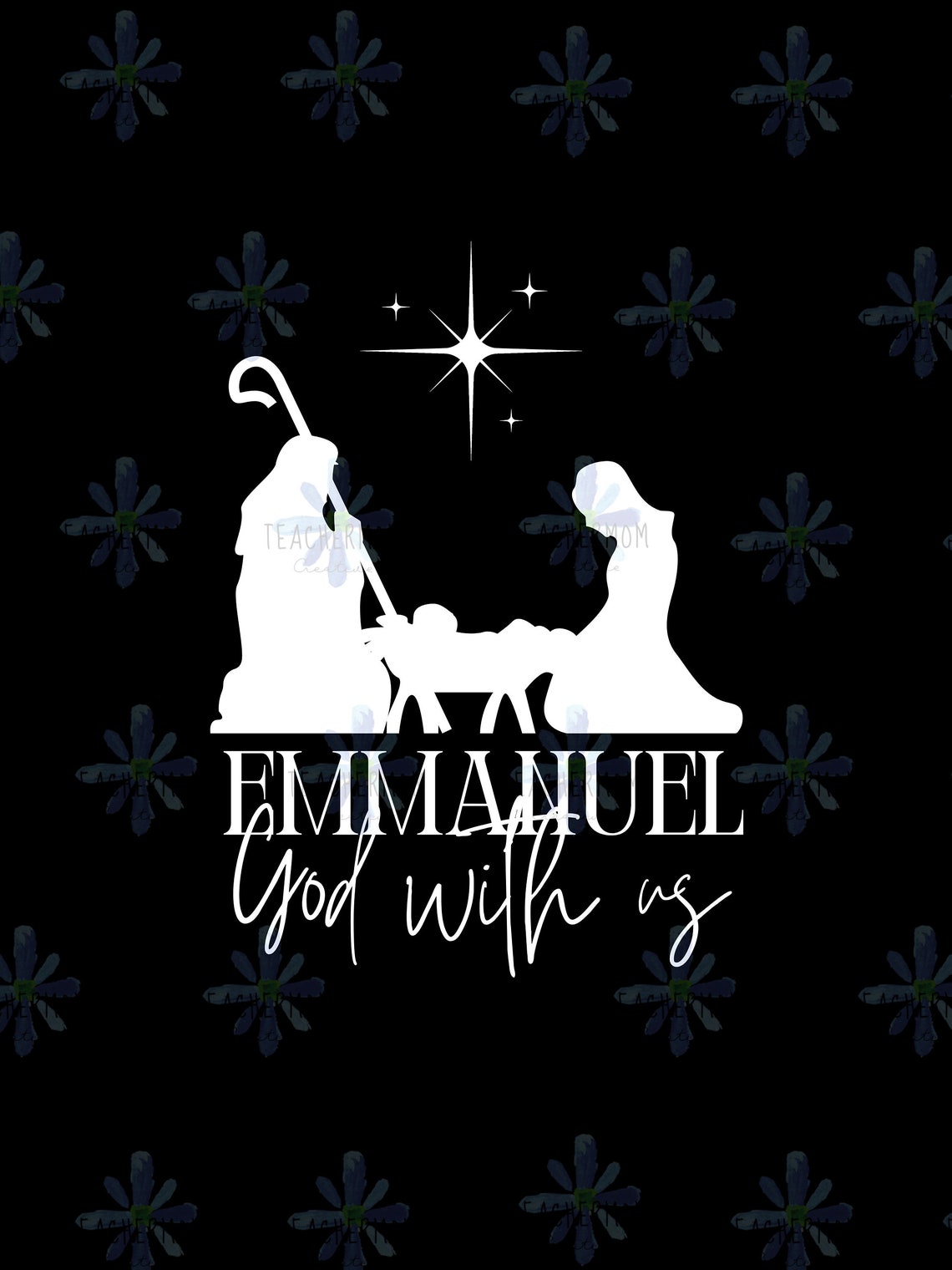 Emmanuel God With Us Digital Design: Christmas Scripture (PNG, JPEG) - Etsy