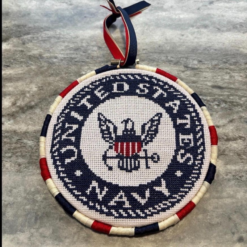 Navy Needlepoint - Etsy