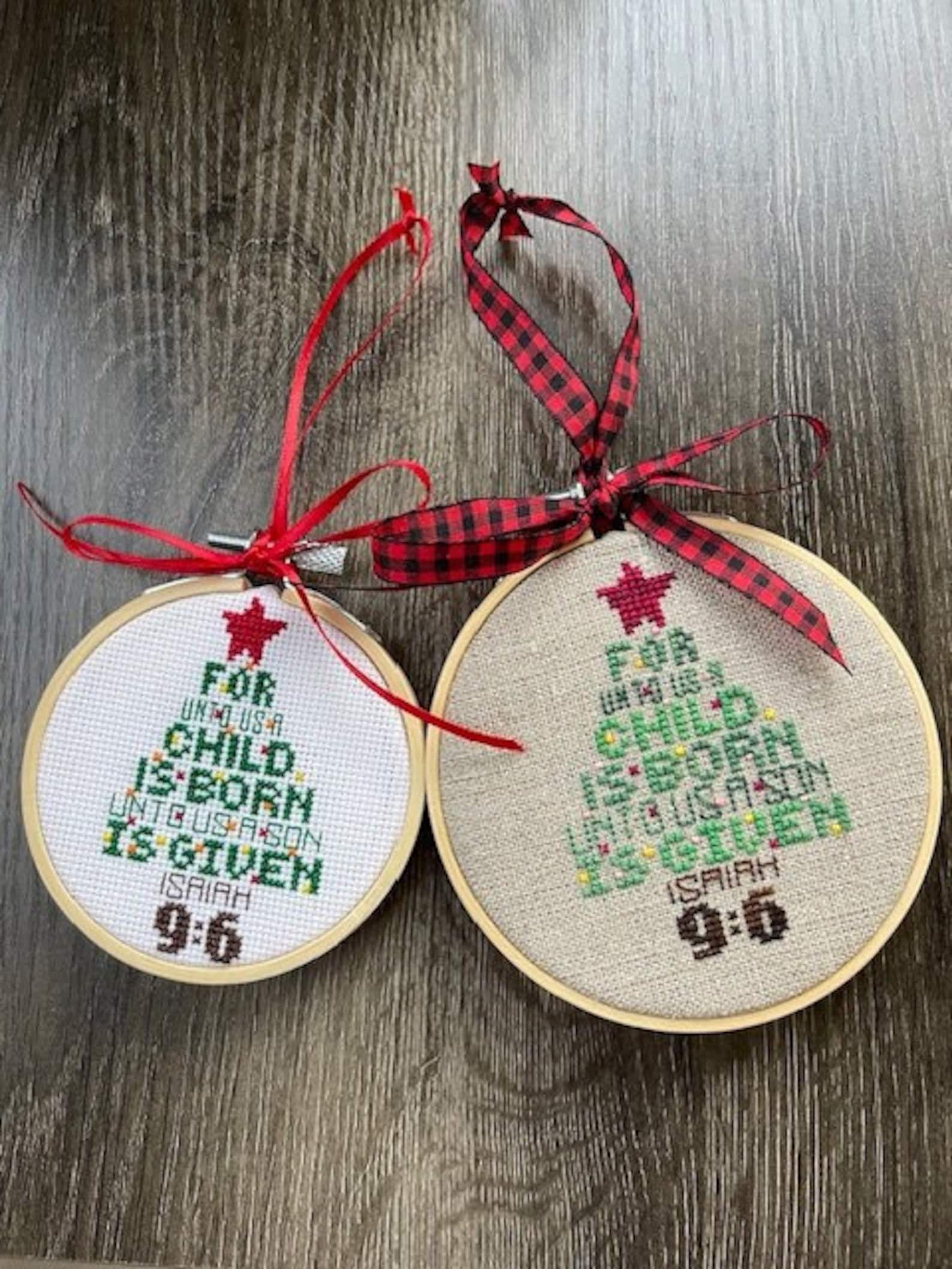 Isaiah 9:6, for Unto Us a Child is Born, Christmas Ornament, Cross ...