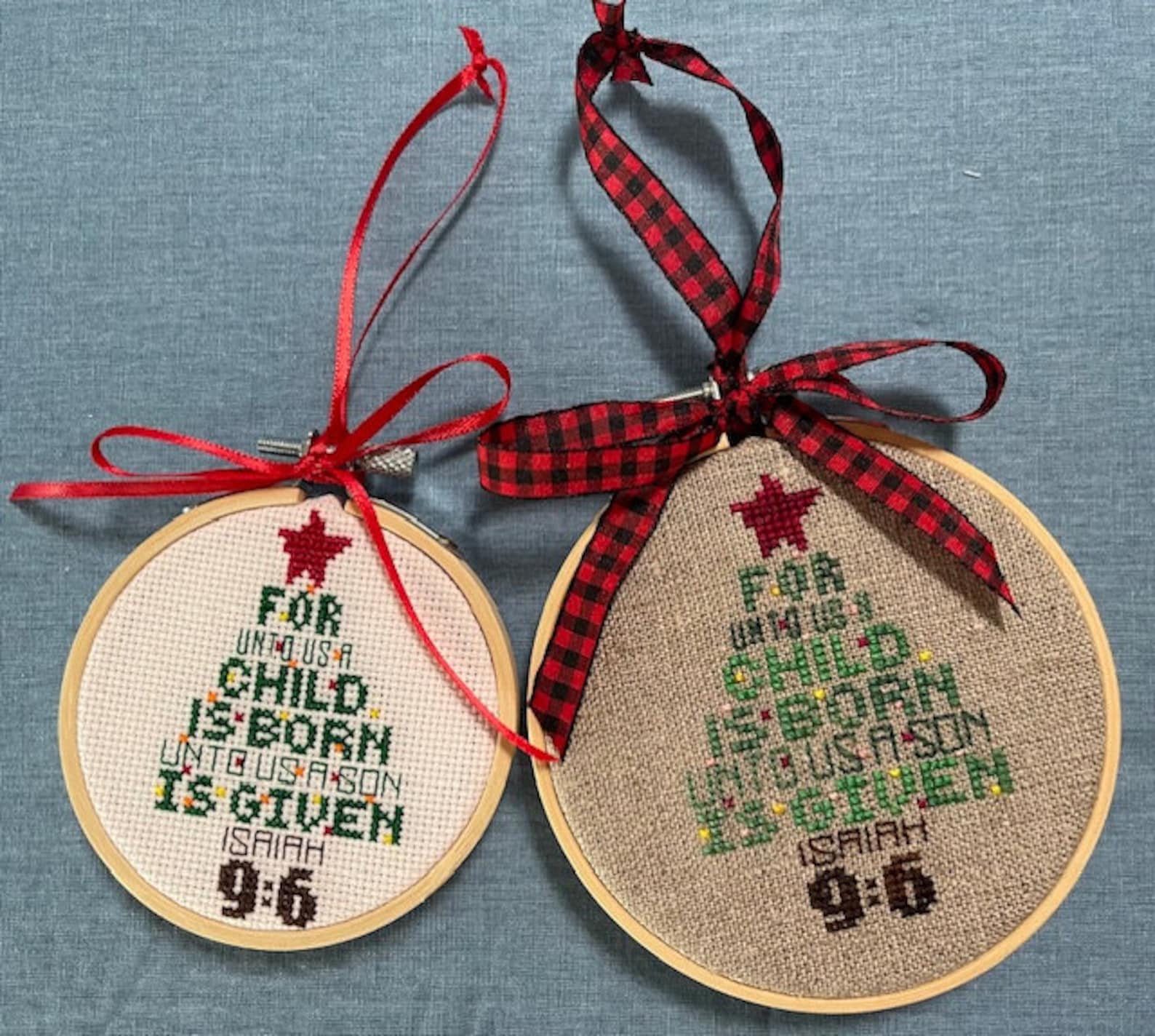 Isaiah 9:6, for Unto Us a Child is Born, Christmas Ornament, Cross ...