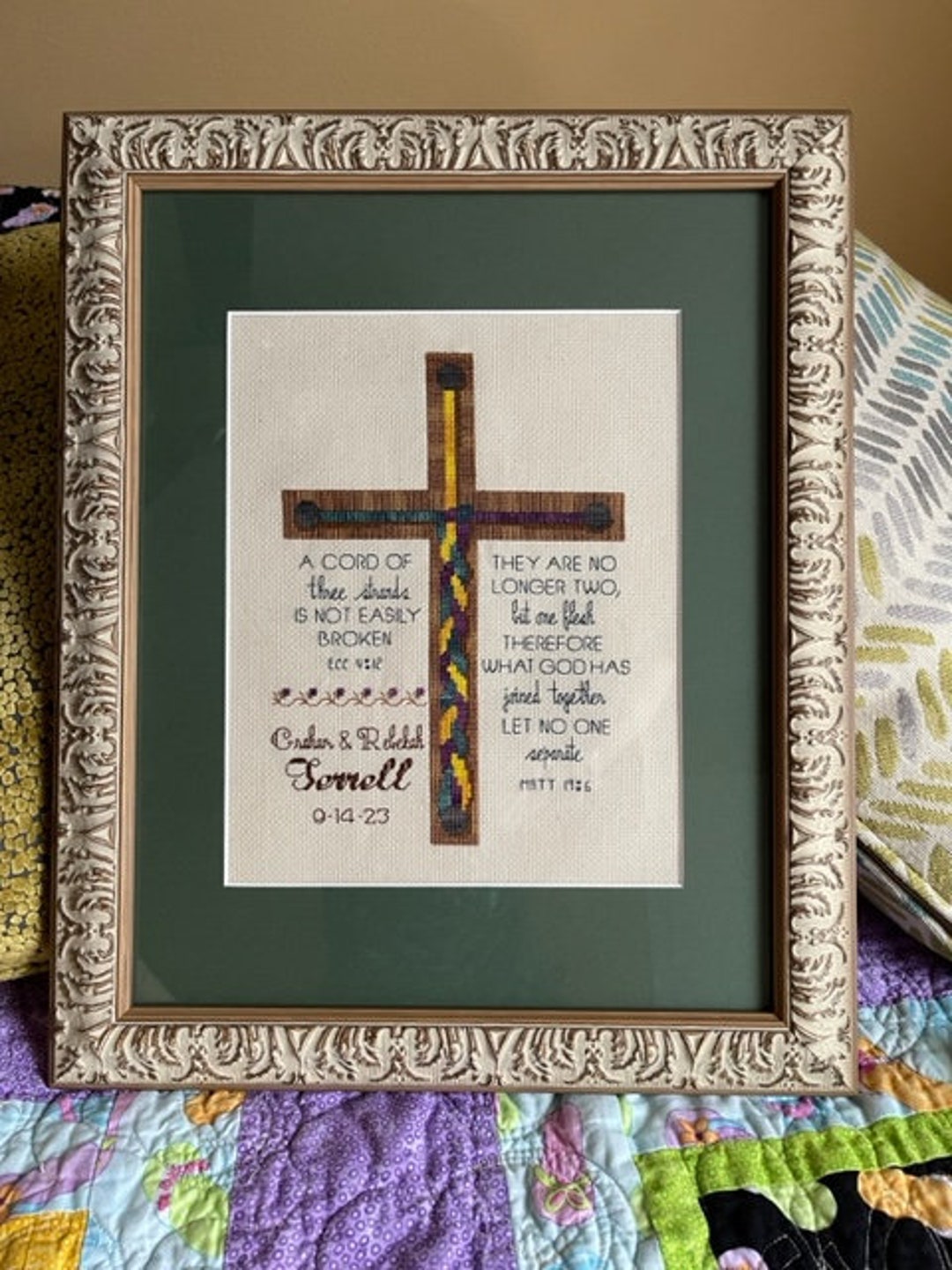 Cross Stitch Pattern Wedding Cross, Marriage, Scripture, Christian ...