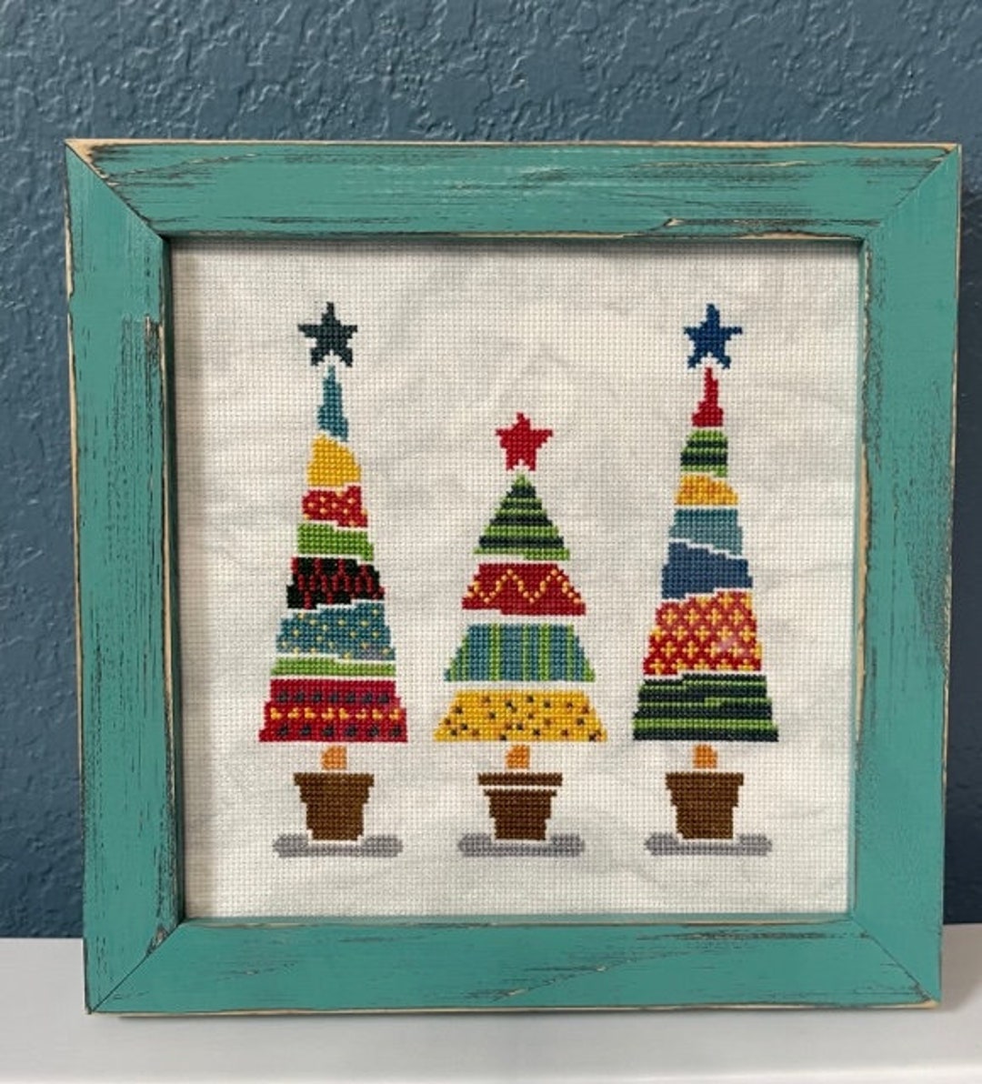 Christmas Tree Trio Cross Stitch Pattern (instant Download), Modern ...