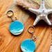 Wood Keychain With Ocean Waves & Charm, Resin Beach Keychain, Epoxy ...