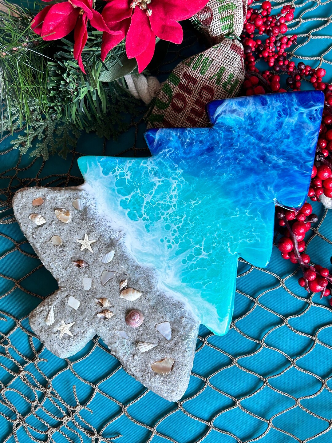 Ocean Christmas, Tree Wall Hanging, Beach Christmas, Nautical Christmas ...