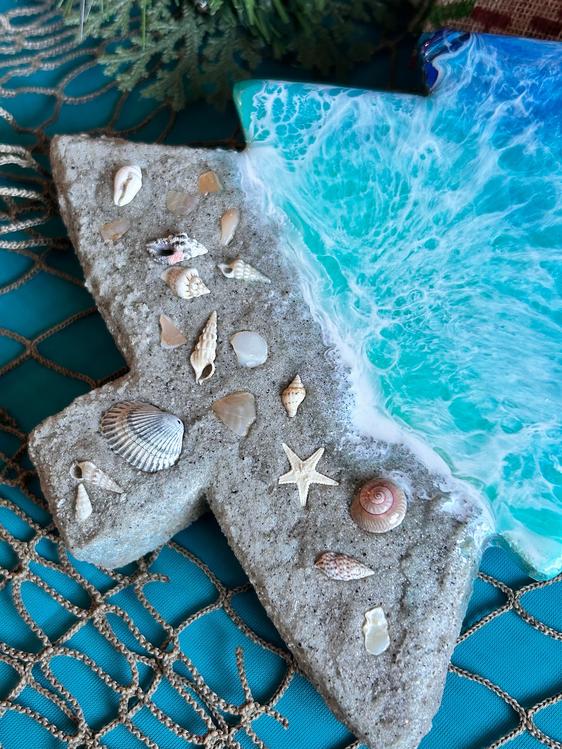 Ocean Christmas, Tree Wall Hanging, Beach Christmas, Nautical Christmas ...