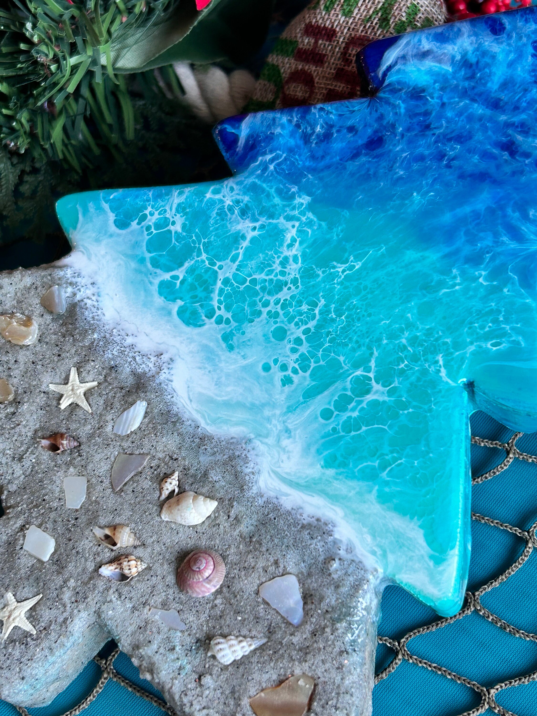 Ocean Christmas, Tree Wall Hanging, Beach Christmas, Nautical Christmas ...