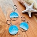 Acrylic Keychain With Ocean Waves & Charm, Resin Beach Keychain, Epoxy ...